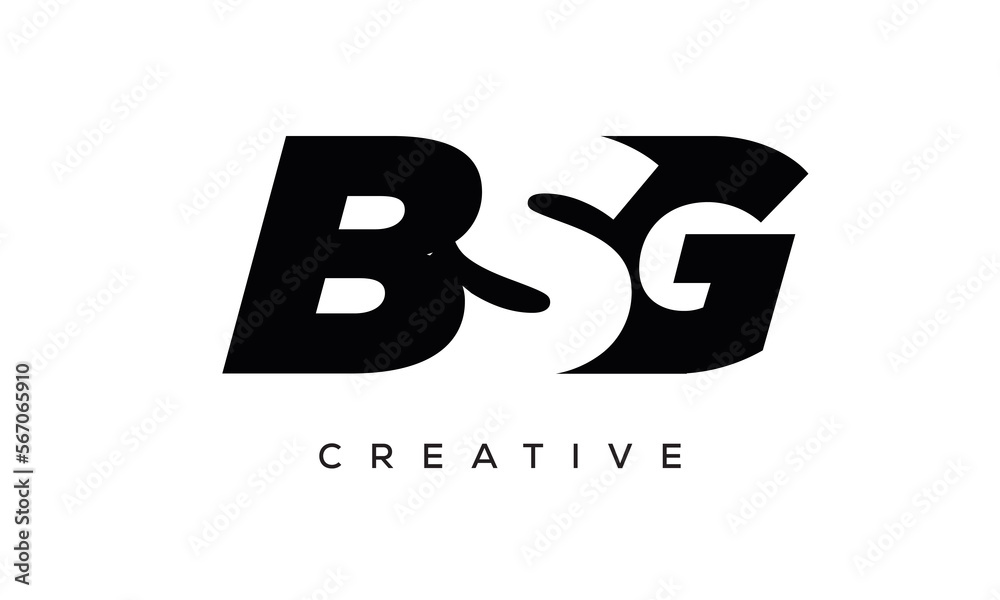 BSG letters negative space logo design. creative typography monogram ...