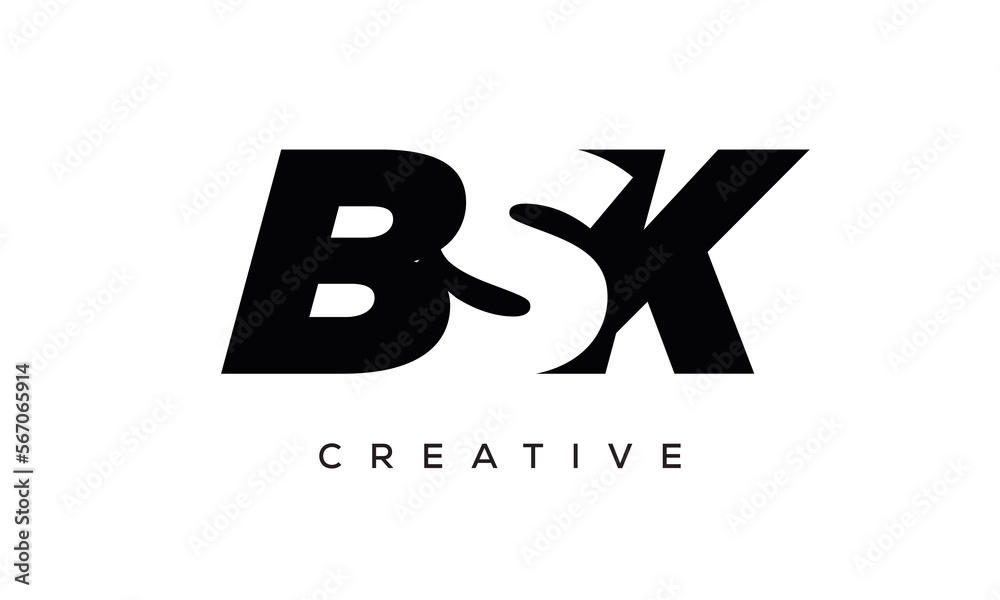 BSK letters negative space logo design. creative typography monogram ...