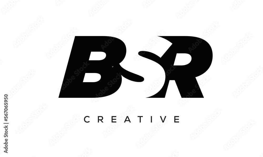 BSR letters negative space logo design. creative typography monogram ...