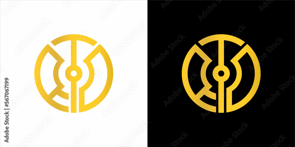 logo mono gram gold gradient black in white background Stock Vector ...