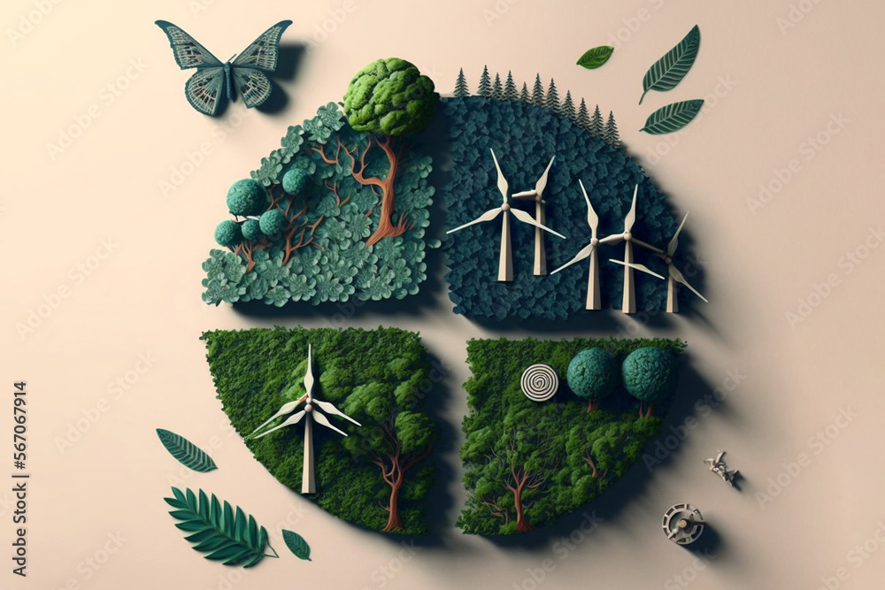 World environment and earth day concept with colorful eco friendly ...