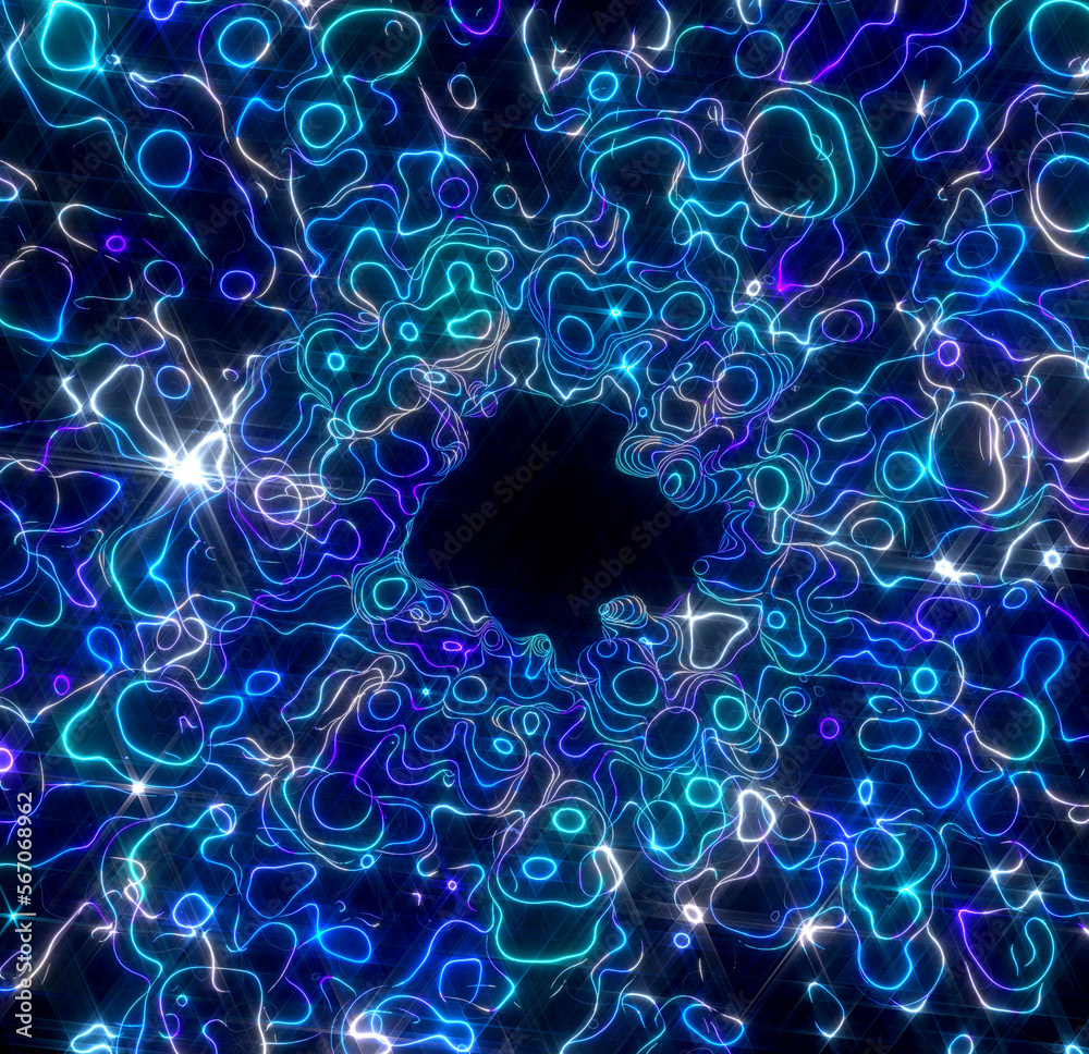 3d render of abstract art with part of surreal alien flower based on ...