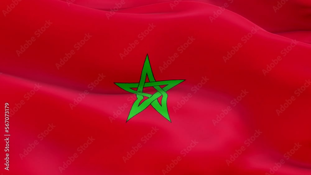 Vidéo Stock Le drapeau du Maroc est une pièce d'étoffe servant d ...