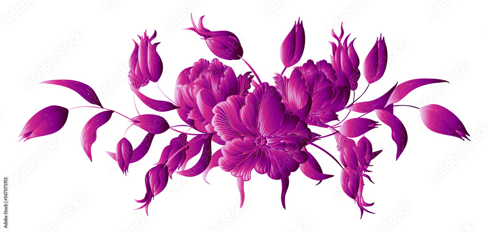 Floral composition, gradient, floral background with tender flowers and ...
