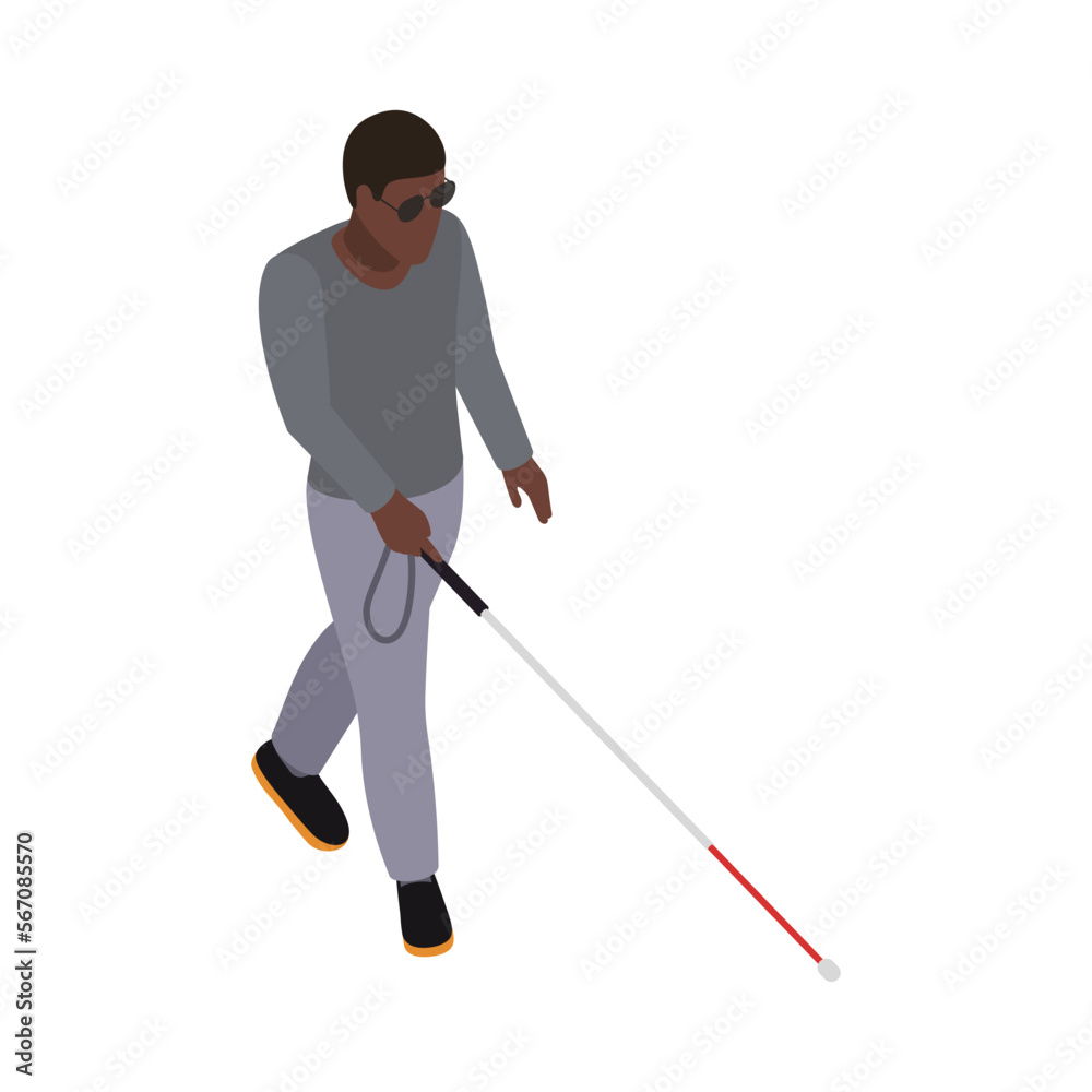 Blind Man Stick Composition Stock Vector | Adobe Stock
