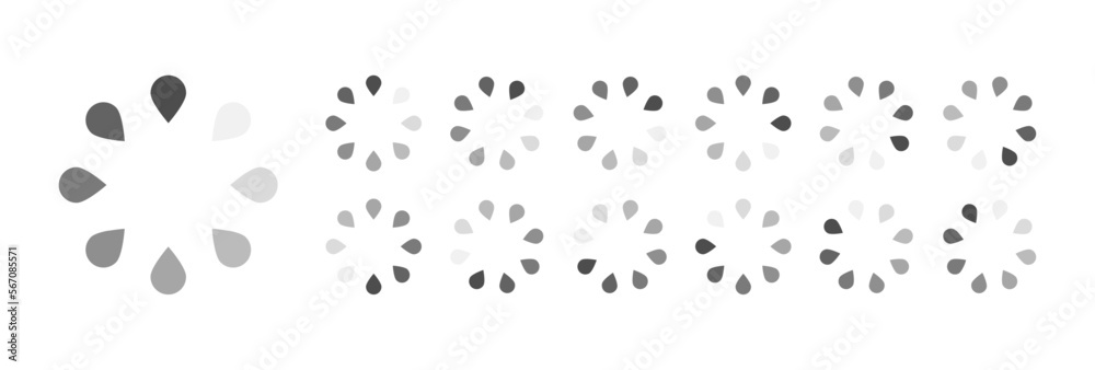 Circular Loading Buffering Icons Vector Video Ready for Animation Gif ...