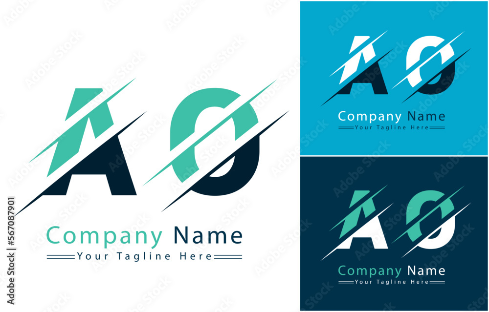 AO Letter Logo Design Template. Vector Logo Illustration Stock Vector ...