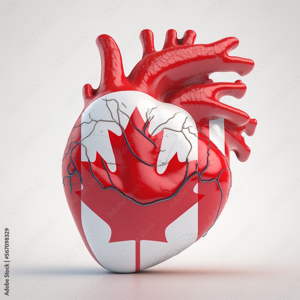 Love And Patriotism - Canadian Flag on anatomically correct Heart ...