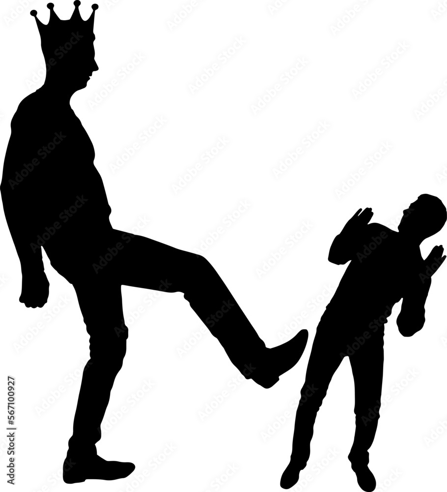 Concept of selfish and disrespectful behavior towards workers, ordinary ...