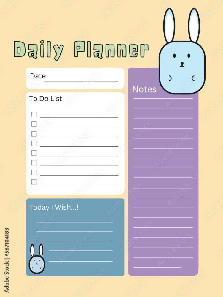 Daily planner, Day planner, note, Date, today I wish. Blank template ...