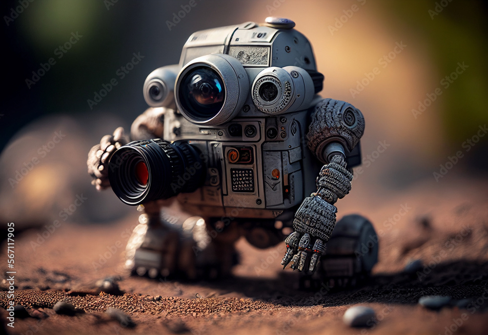 Robot photographer with a camera. Rise Of Artificial Intelligence ...