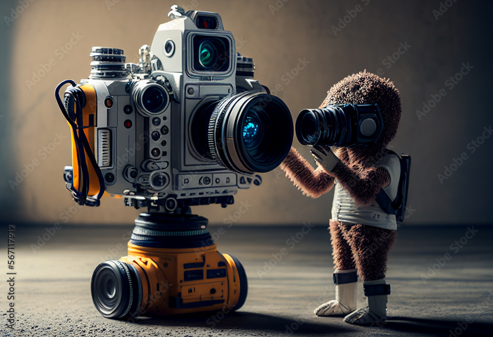 Robot photographer with a camera. Rise Of Artificial Intelligence ...