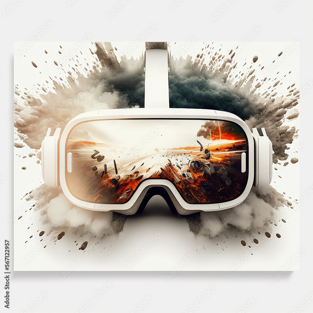 Gafas de RV o realidad virtual con imágenes virtuales y épicas ...