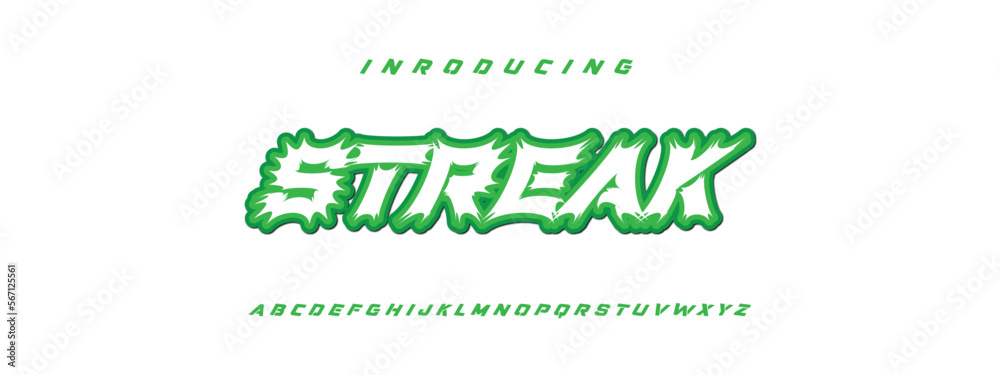 STREAK is uneven, unexpected, playful font. Vector bold font for ...