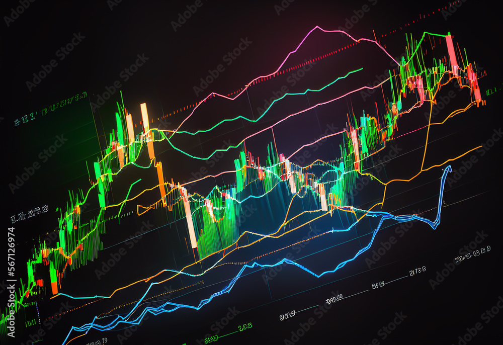 Stock market digital graph chart, AI Generative Illustration. Stock ...