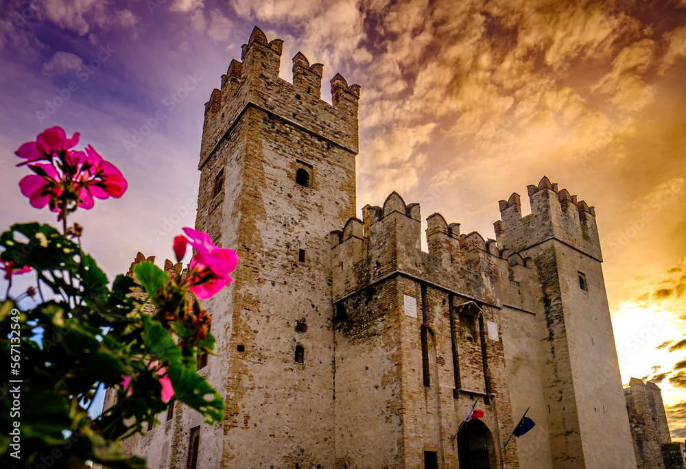 famous fortress of Sirmione - Lago di Garda Stock Photo | Adobe Stock