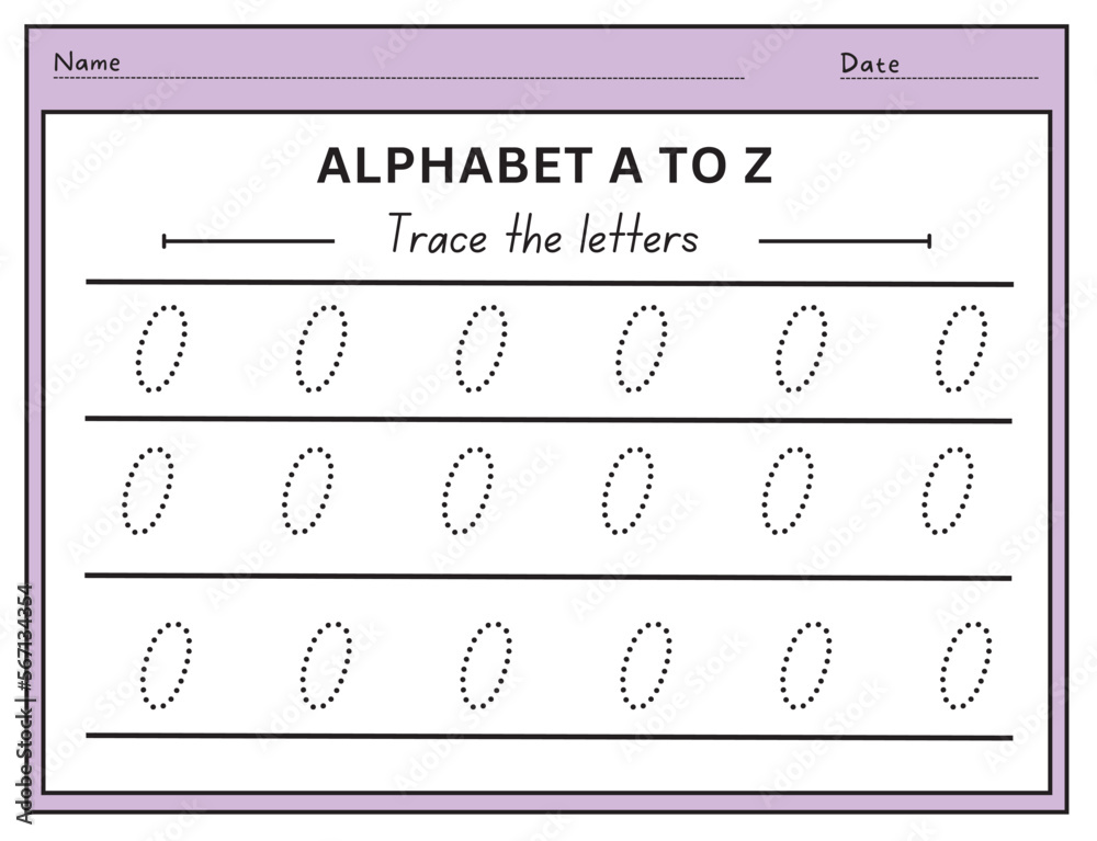 Trace the letter O uppercase. Alphabet tracing practice preschool ...