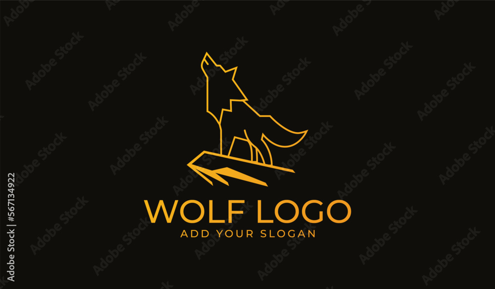 wolf logo design vector symbol graphic idea creative Stock Vector ...
