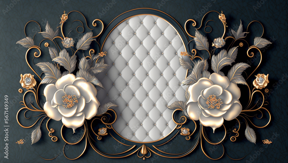 3D wallpaper for home interior classic decorations background Flowers ...