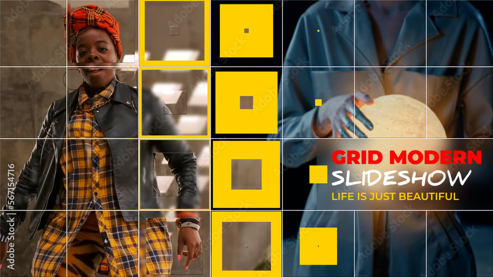 Grid Modern Slideshow Stock Template | Adobe Stock
