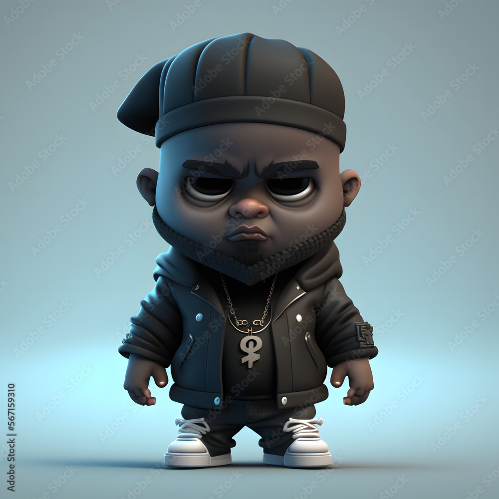 Cute Cartoon Gangsta Character 3D Rendered Stock Illustration | Adobe Stock