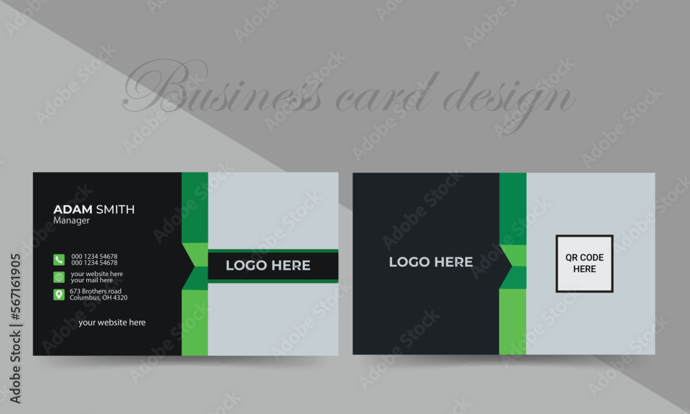 Modern presentation card with company logo.Red modern creative business ...