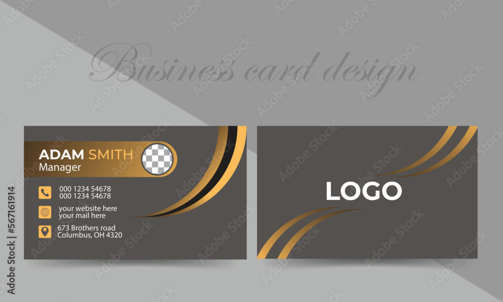 Abstract Geometric Blue Id Card Design. Professional Identity Card ...