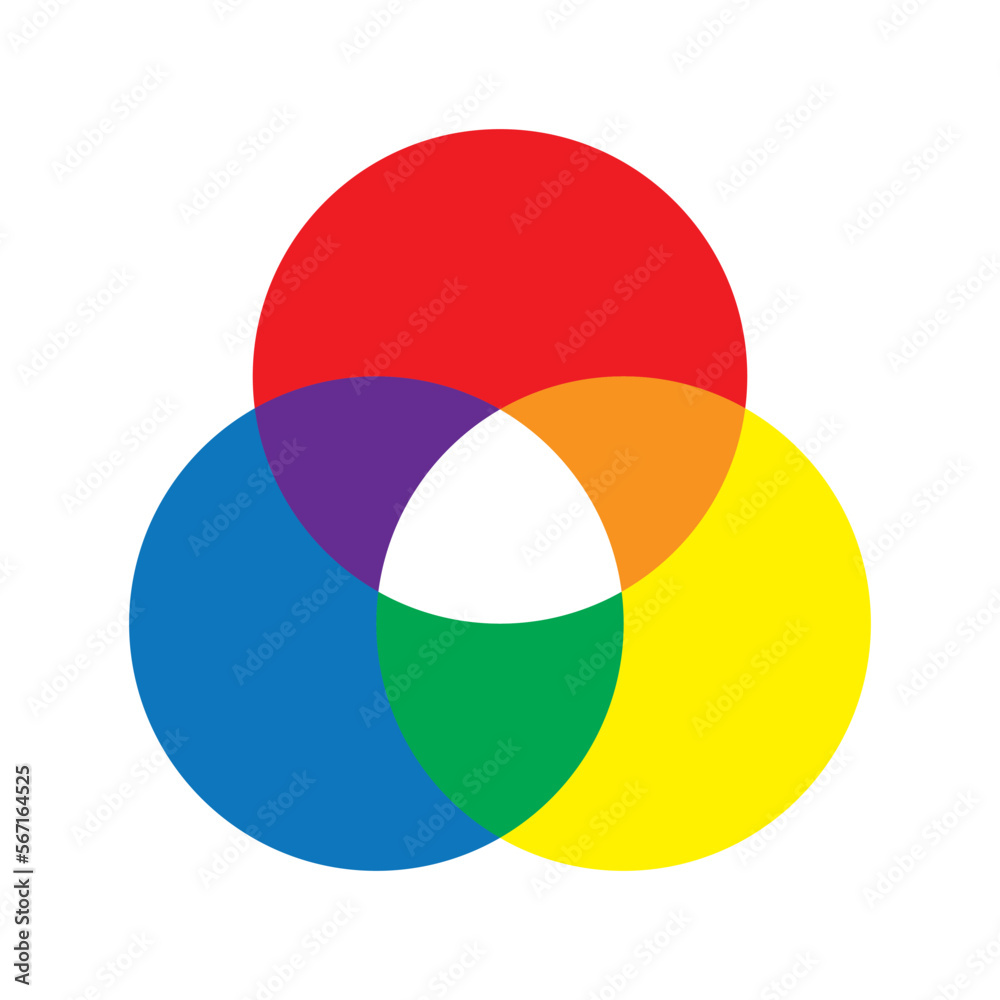 Primary colors and intersection set Stock Vector | Adobe Stock