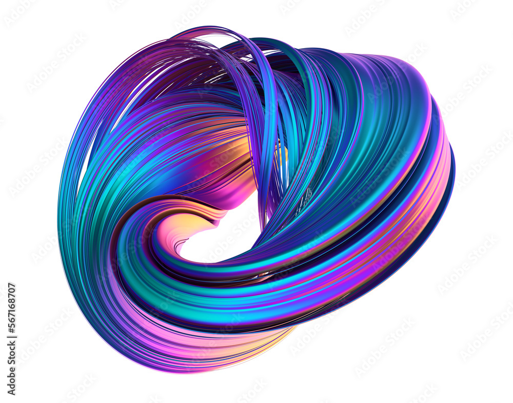 Abstract colorful shape, 3d render Stock Illustration | Adobe Stock