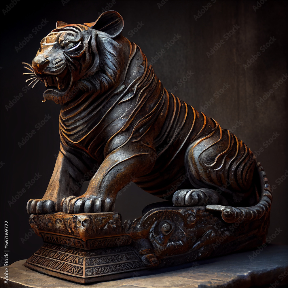 chinese tiger statue generative ai Stock Illustration | Adobe Stock