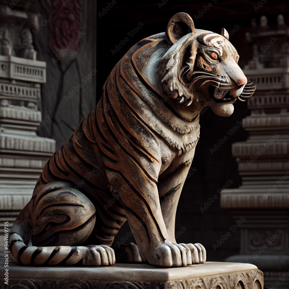 chinese tiger statue generative ai Stock Illustration | Adobe Stock