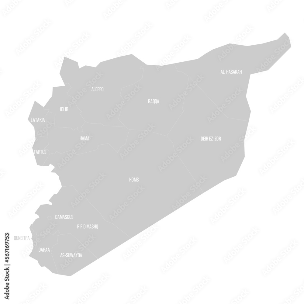 Syria political map of administrative divisions Stock Vector | Adobe Stock