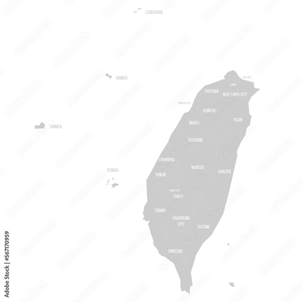 Taiwan political map of administrative divisions Stock Vector | Adobe Stock