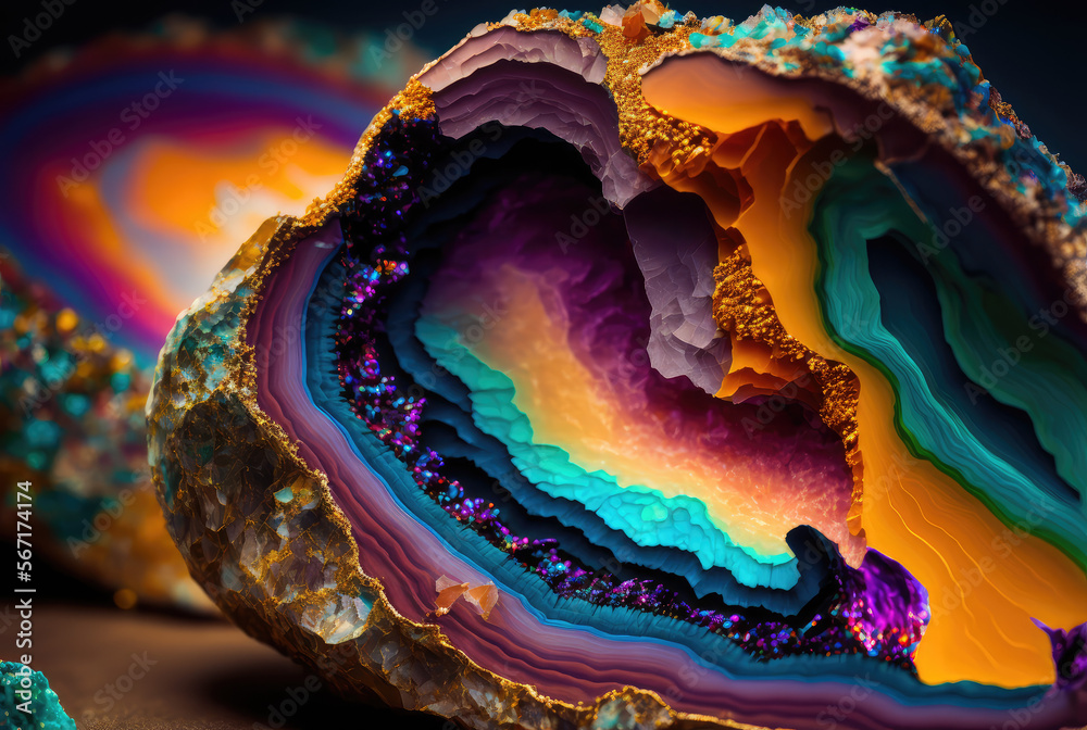 Rainbow Quartz Geode Crystal Closeup Stock Illustration | Adobe Stock