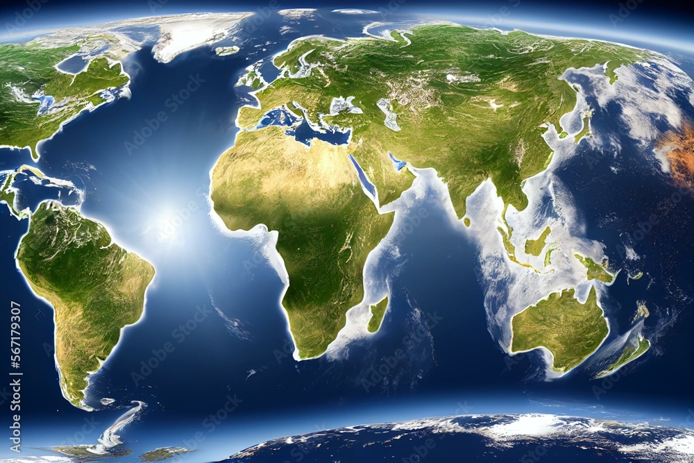 Planet earth globe from space isolated png image, north and south ...