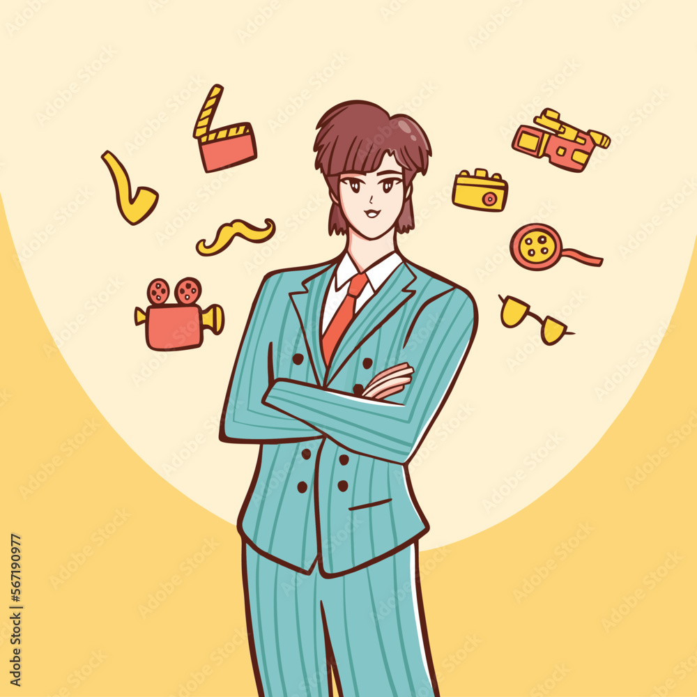 Free vector cartoon man famous celebrities actor on red carpet ...