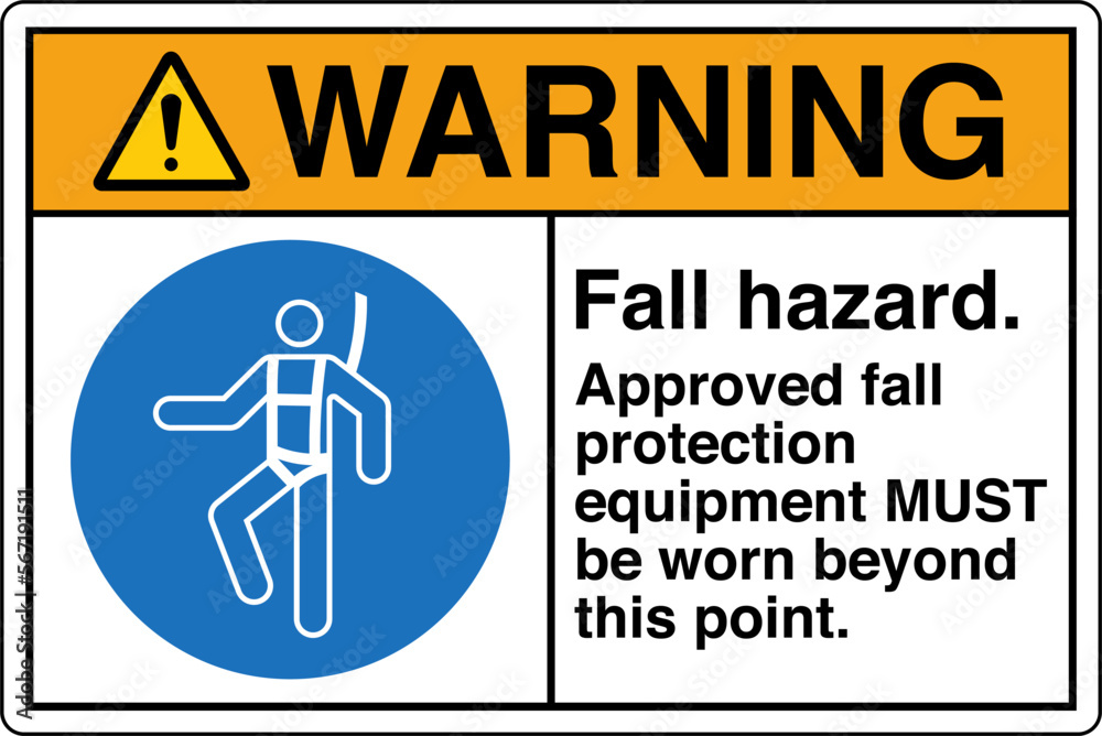 Safety Sign Marking Label Symbol Pictogram Standards Warning Fall ...