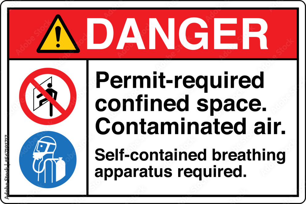 Safety Sign Marking Label Symbol Pictogram Danger Permit required ...