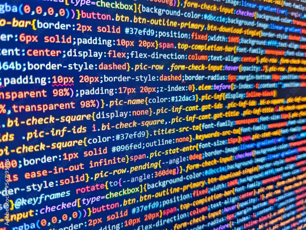Monitor Closeup Of Function Source Code Computer Script Coding Source Code On Desktop Monitor