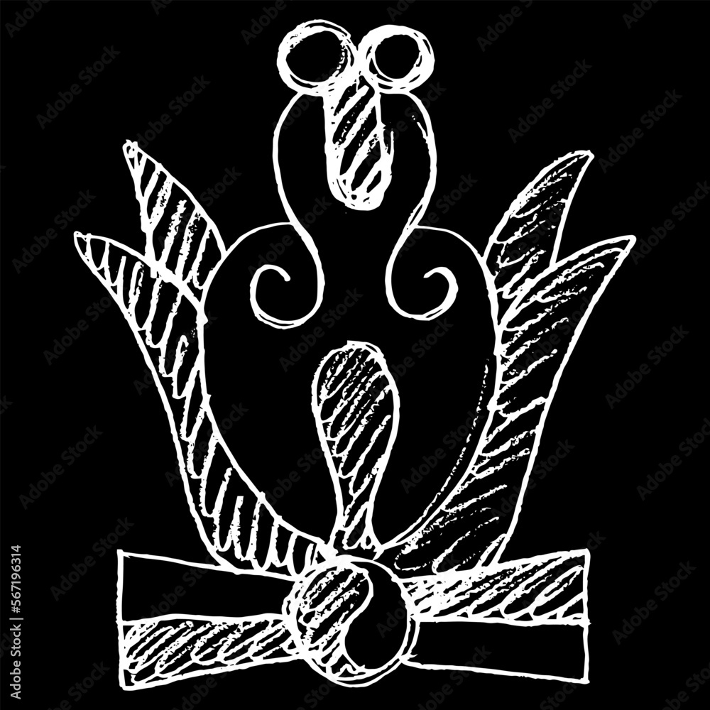 Vecteur Stock Stylized flower. Native American design of Aztec Indians ...