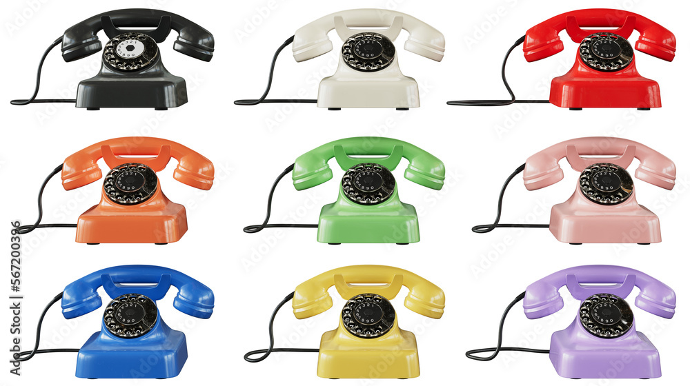 Poster vintage dial-up phone isolated transparent PNG, old telephone ...