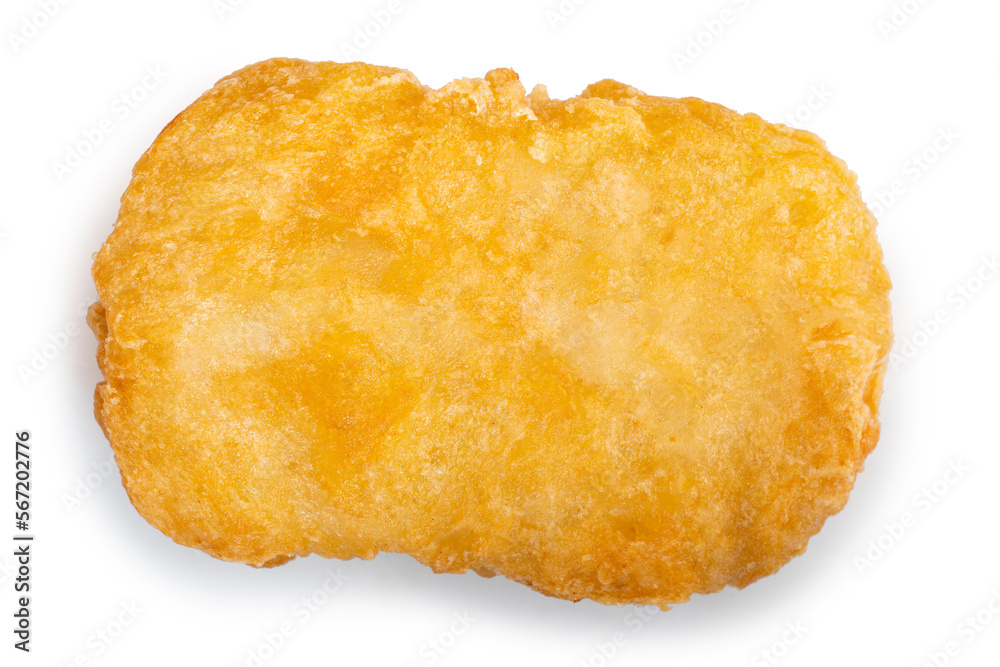 Fried chicken nugget isolated on white background, Fried nugget on ...