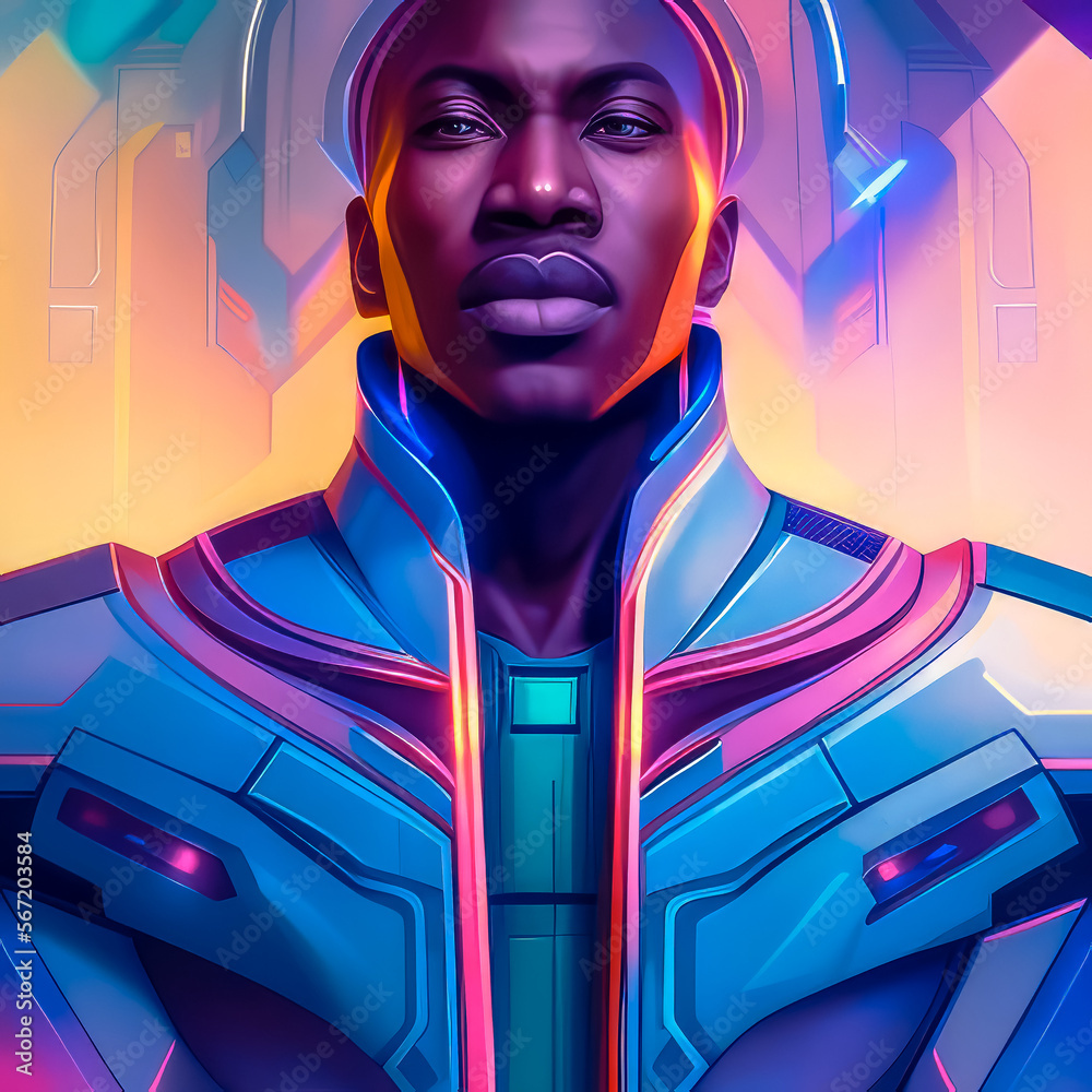 Generative AI - Space Scavenger: A Futuristic Synthwave Illustration of ...