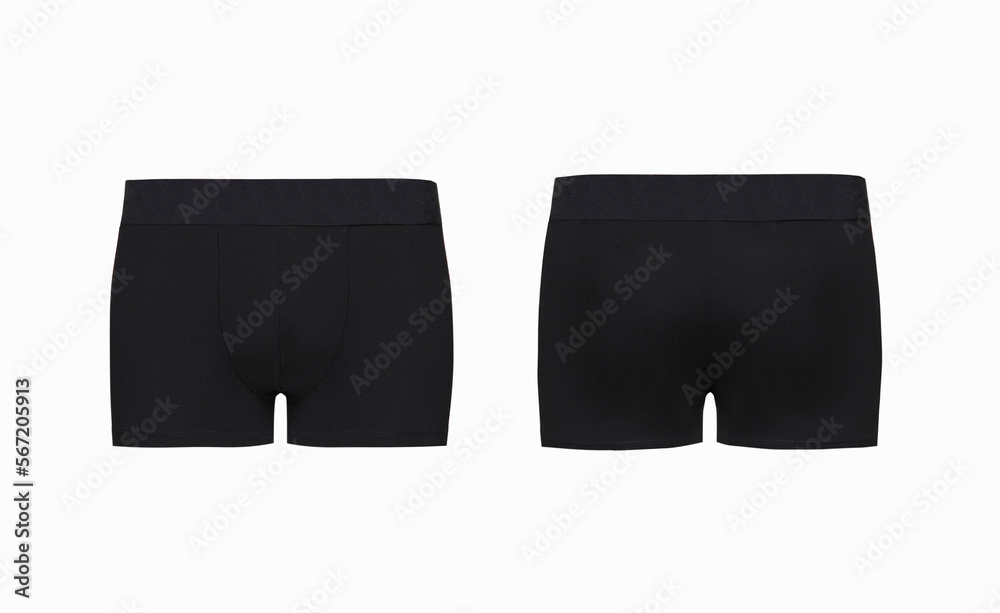 Ghost mannequin, Black men's classic boxer briefs isolated on white ...