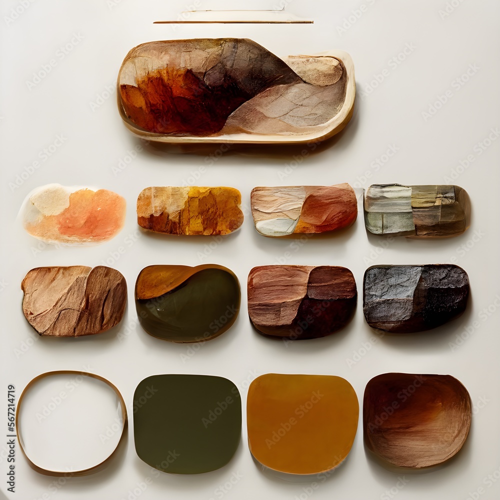 diagram of natural varnish swatches in earthy shades variations natural ...