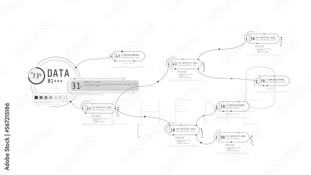 Abstract animated multi-component HUD diagram with infographics. Stock ...