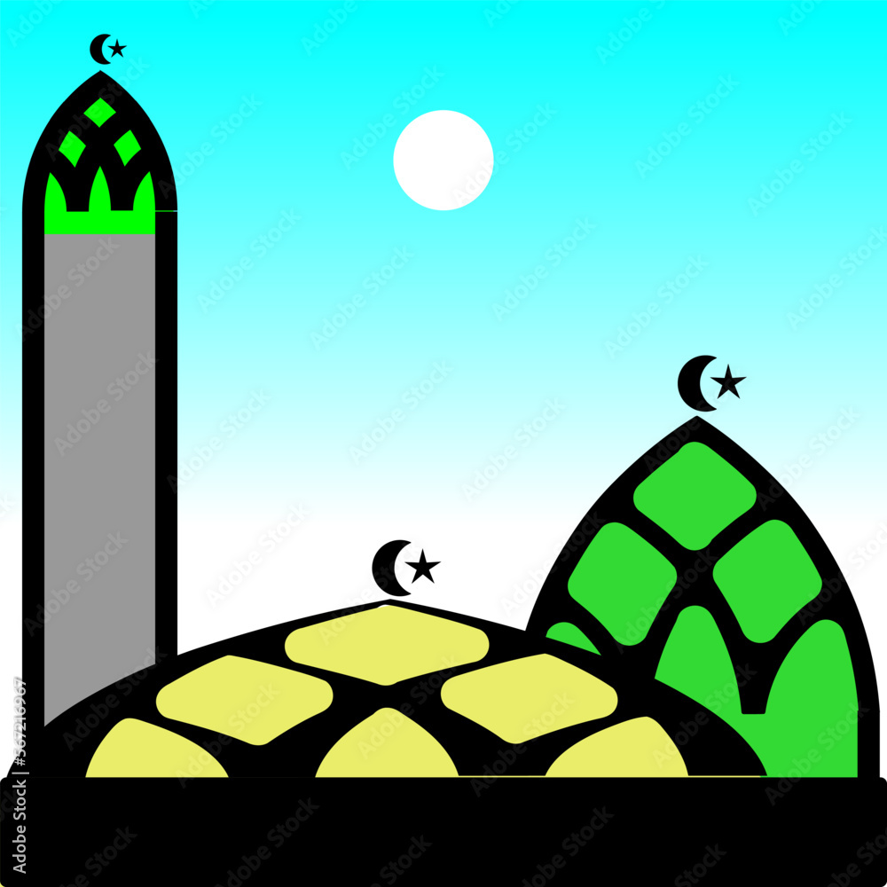 Vetor de Mosque vector picture for any Islamic card and greeting like ...