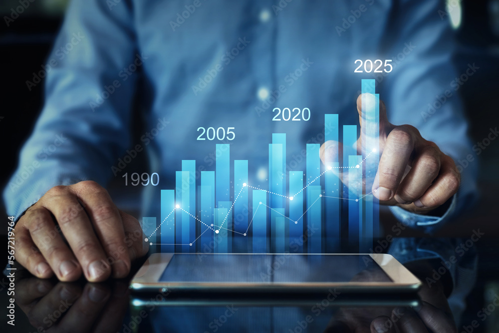 financial growth trend concept, business strategy for success Stock ...