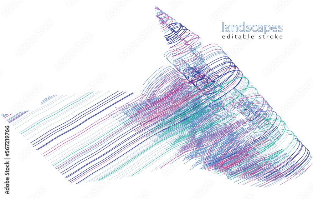 Vector linear composition, background, texture. Lines twisting into a ...