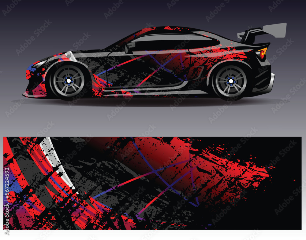 Car wrap design concept. Abstract racing background for wrapping ...